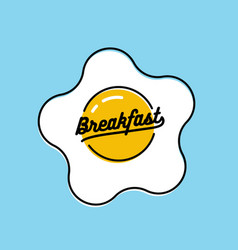 One fried egg symbol healthy food Royalty Free Vector Image