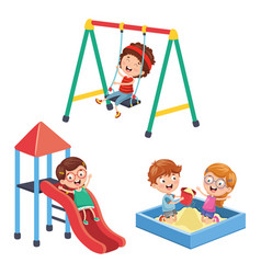 Of children at park Royalty Free Vector Image - VectorStock