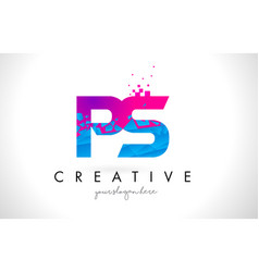Ps p s letter modern logo design with yellow Vector Image