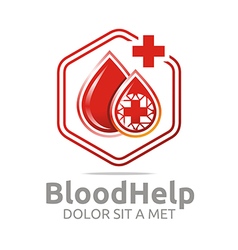 Blood help hexagon donors healthy symbol Vector Image