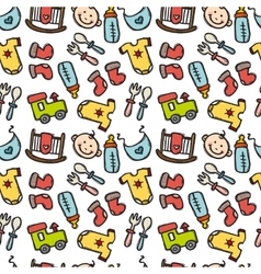 Seamless pattern with baby objects newborn Vector Image
