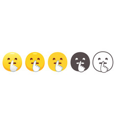 Hush female emoticon Royalty Free Vector Image