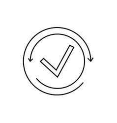 Tick icon symbol line art outline checkmark Vector Image