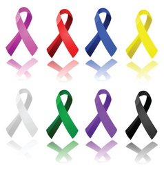 Awareness ribbons chart Royalty Free Vector Image