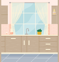 Cartoon kitchen counter with appliances Royalty Free Vector