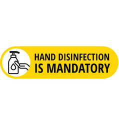 Hand disinfectant sign with bottle and hands Vector Image