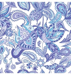 Seamless indian pattern blue Royalty Free Vector Image