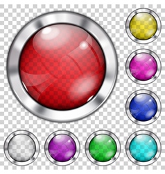 Transparent glass buttons Royalty Free Vector Image