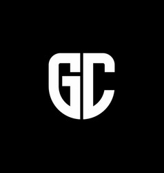 Gc logo monogram with gold colors and shield Vector Image