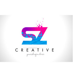 Sh s h letter logo with shattered broken blue Vector Image