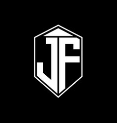 Jf logo monogram with gold colors and shield Vector Image