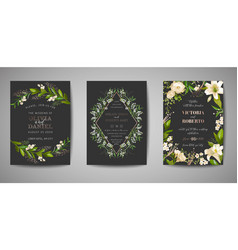 Wedding invitation floral invite rsvp card design Vector Image