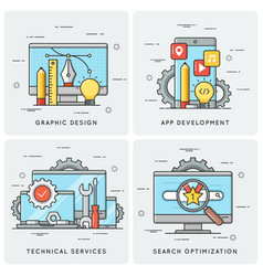 Mobile application development flat Royalty Free Vector