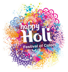 Happy holi spring festival of colors greeting Vector Image