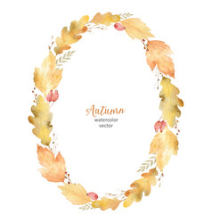 Oval autumn frame with leaves of chestnut Vector Image