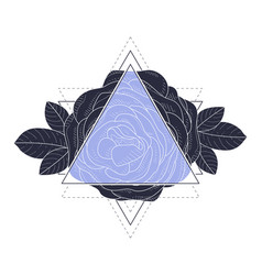 Rose flower with sacred geometry frametattoo Vector Image