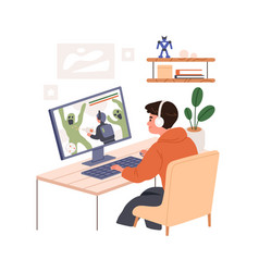 Kids playing video game Royalty Free Vector Image