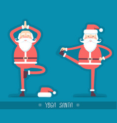 Santa claus doing yoga meditation christmas Vector Image