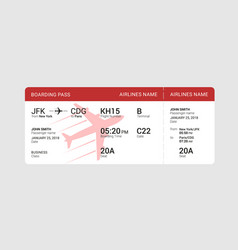 Red boarding pass Royalty Free Vector Image - VectorStock