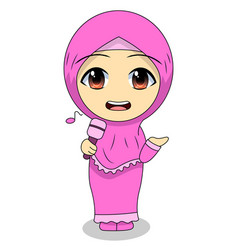Cook cute muslim children cartoon cartoon Vector Image