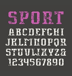 Rectangular serif font in the style of college Vector Image