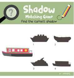 Shadow matching game icebreaker cartoon character Vector Image