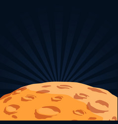 Cartoon space landscape cosmic planet surface Vector Image
