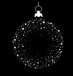 Round decoration ball with crumble bright stars Vector Image