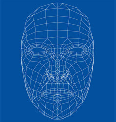 Wire-frame abstract human face Royalty Free Vector Image