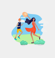 Various stylish people character go on street Vector Image