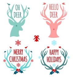 Geometric christmas deer set Royalty Free Vector Image