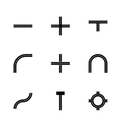 Road map icon set monochrome simple map icon Vector Image