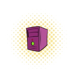 Computer system unit icon cartoon Royalty Free Vector Image