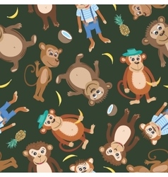 Seamless pattern monkey Royalty Free Vector Image