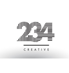 234 black and yellow number logo design Royalty Free Vector
