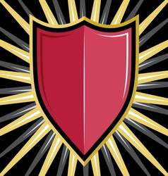 Bright golden glossy shield on white Royalty Free Vector