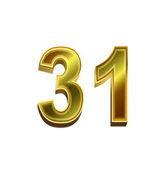 3d golden number 12 isolated on white background Vector Image