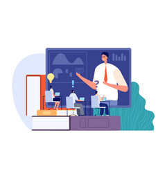 Students webinar computer school digital seminar Vector Image