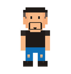 Pixel man with cap Royalty Free Vector Image - VectorStock