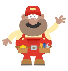 Waving Mechanic Cartoon Royalty Free Vector Image