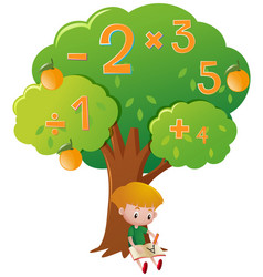 Boy and girl solving math problem Royalty Free Vector Image