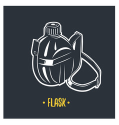 Set different drinking hip flasks drawing Vector Image