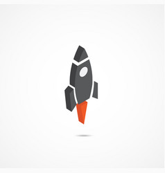 Rocket abstract icon on white background Vector Image