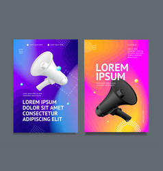 Megaphone card Royalty Free Vector Image - VectorStock