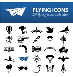 Flying outline icons Royalty Free Vector Image