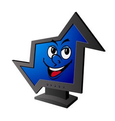 Happy cartoon desktop computer Royalty Free Vector Image