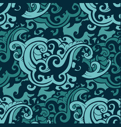 Sea waves seamless pattern Royalty Free Vector Image