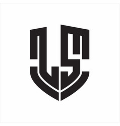 Ls logo monogram with emblem shield style design Vector Image