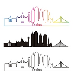 Dallas landmarks and monuments Royalty Free Vector Image