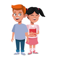 School kids friends cartoon Royalty Free Vector Image
